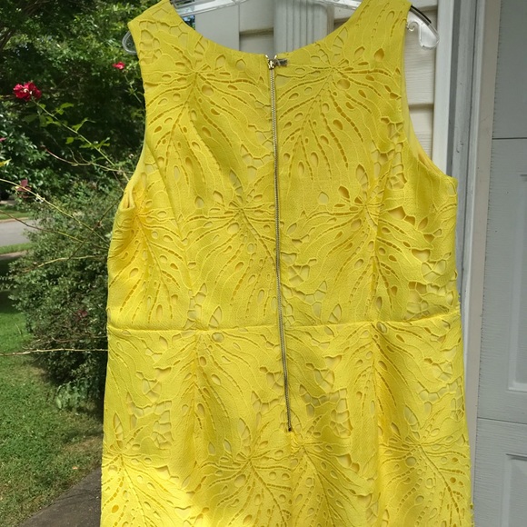 Talbots | Dresses | Nwt Talbots Pretty Yellow Leaf Lace Lined Dress ...